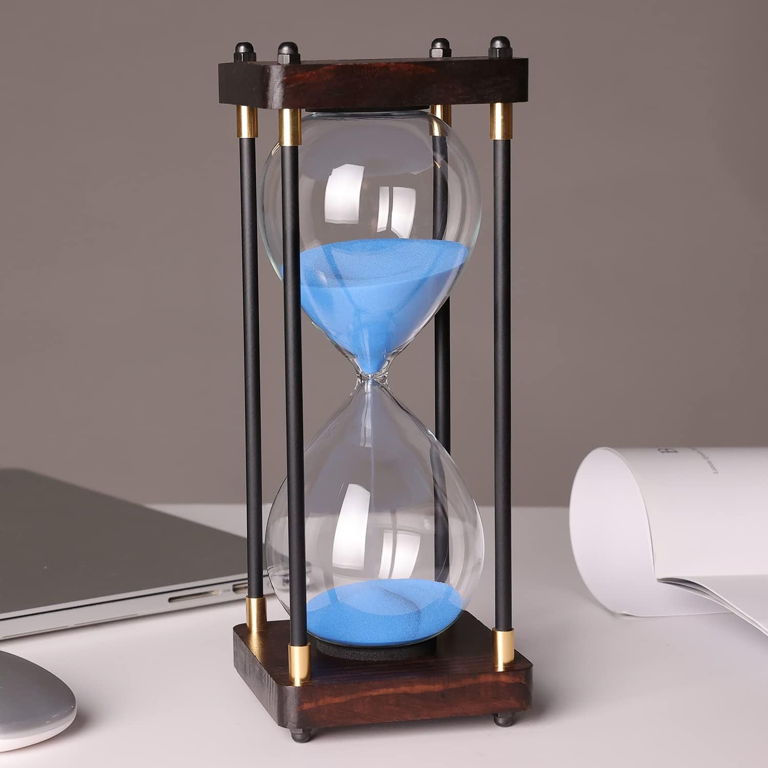 Premium Large Hourglass Sand Timer 60 Minutes, Decorative Sandglass ...