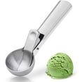 Premium Stainless Steel Ice Cream Scoop - Easy Trigger, Anti-Freeze ...
