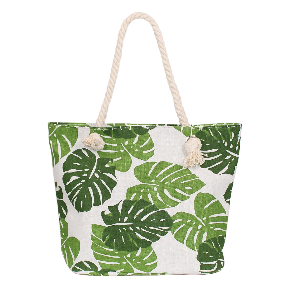 Premium Large Leaves Print Cotton Canvas Tote Shoulder Bag Handbag ...