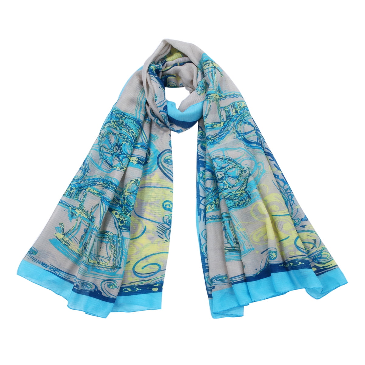 Premium Large Vintage Cars & Wheels Print Fashion Scarf Wrap - Walmart.com