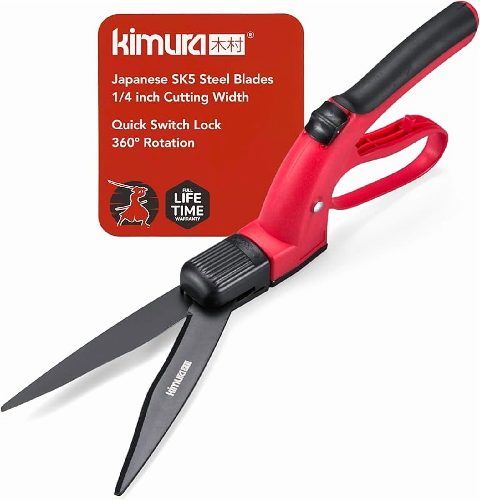 Premium Lawn Shears with 360 ° Rotating Head, Japanese SK5 Steel Blades, Lightweight, Ergonomic ...
