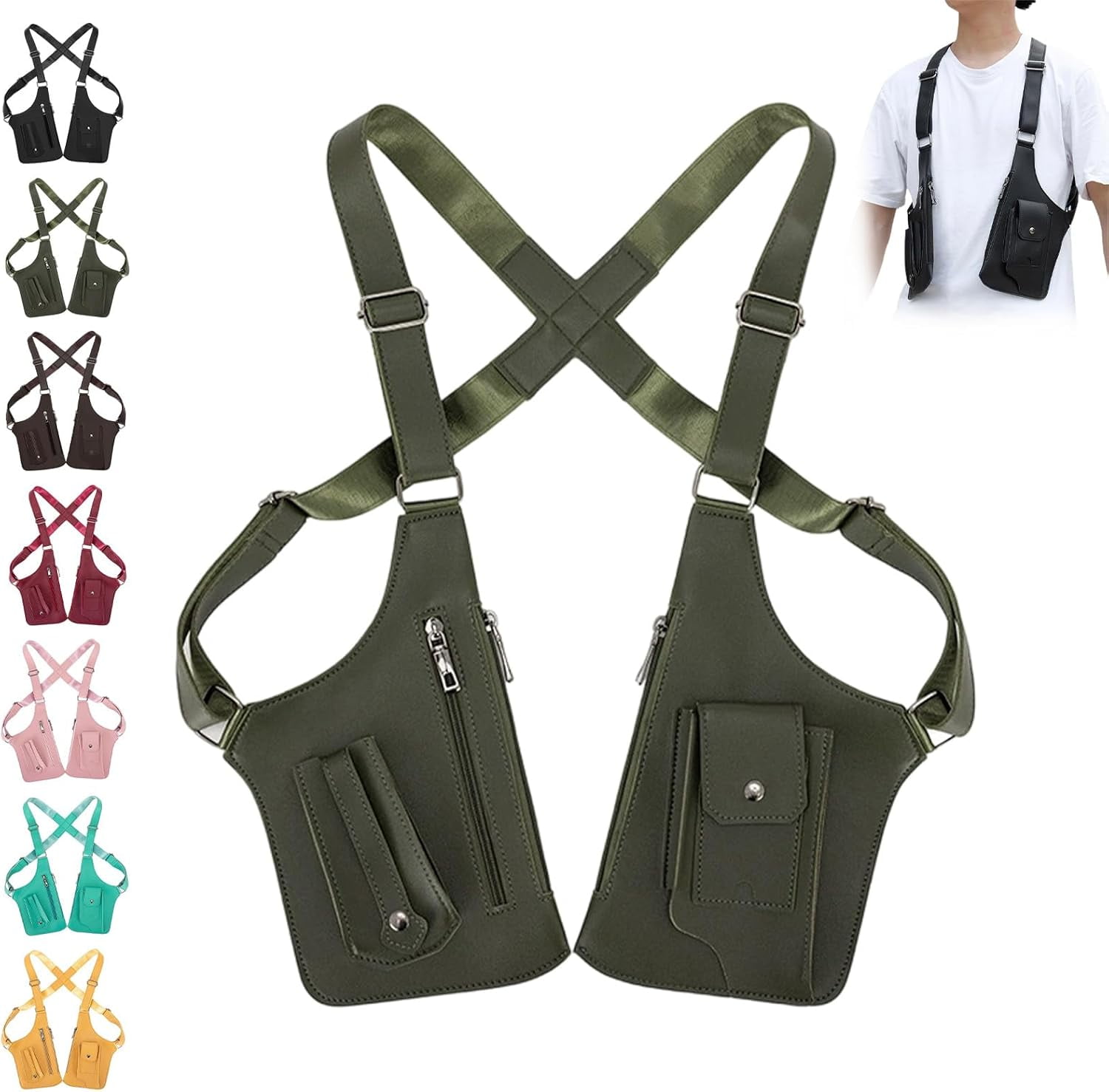 Premium Leather Adjustable Underarm Shoulder Bag for Men, Water ...