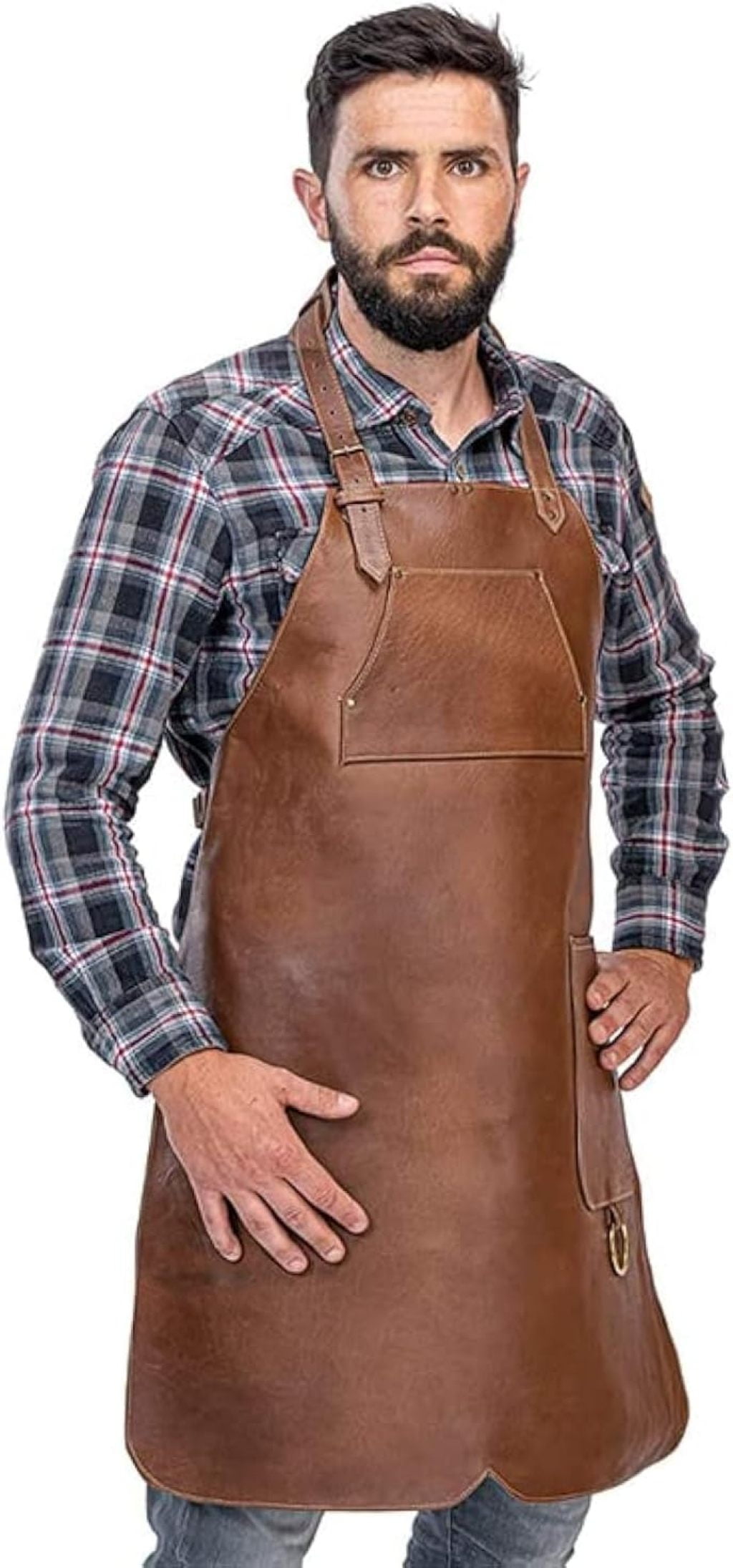Premium Leather Apron - Full Leather handcrafted BBQ, Working, Barber ...