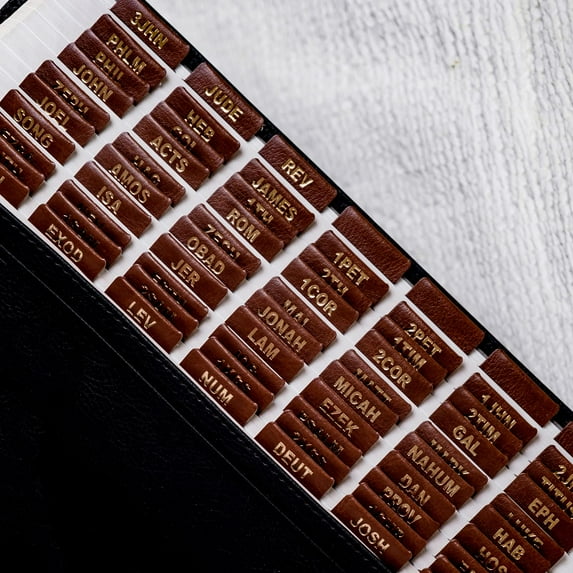 Premium Leather Bible Tabs with Gold Foil Lettering, Large Print ...