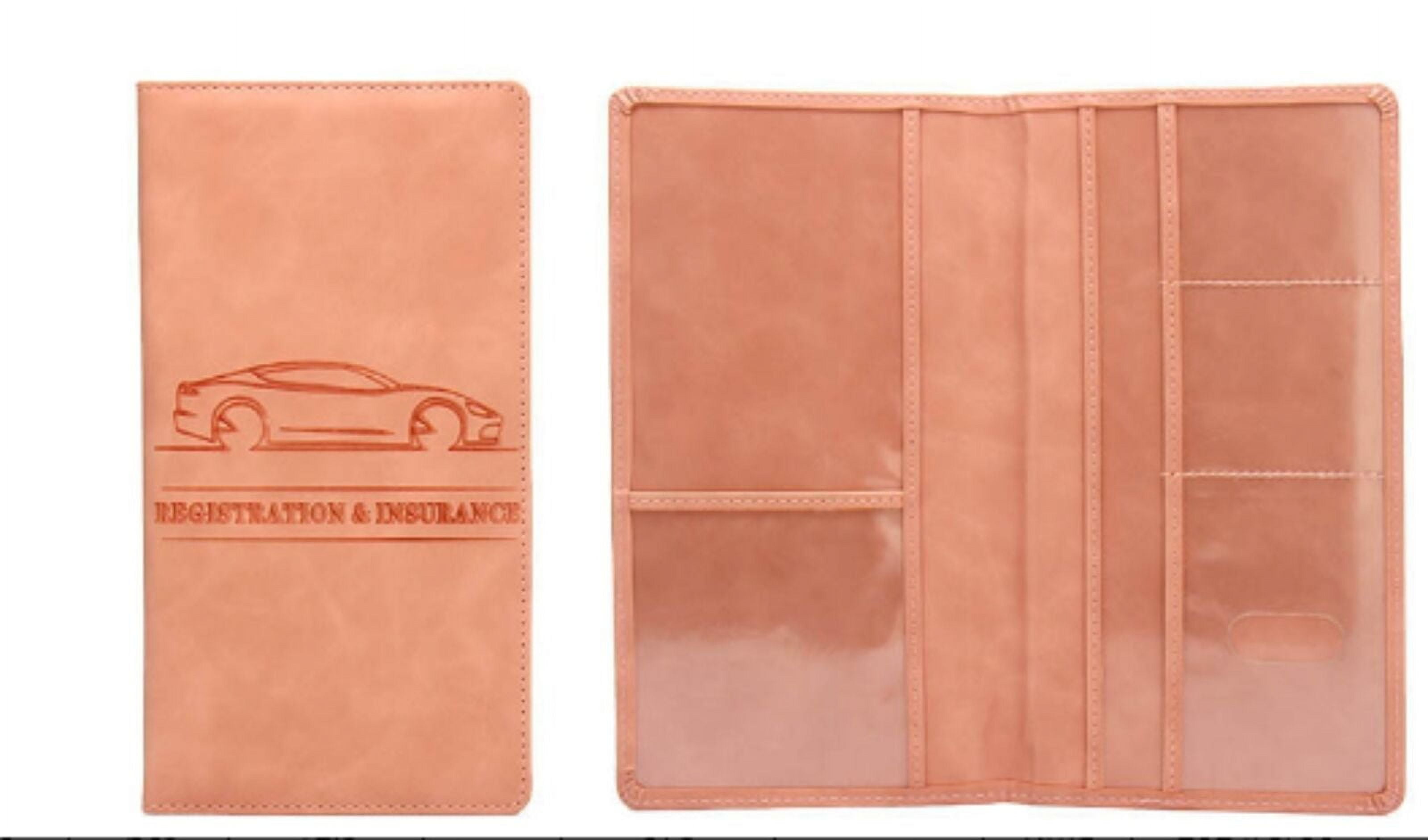 Premium Leather Car Registration and Insurance Holder, Vehicle Document ...