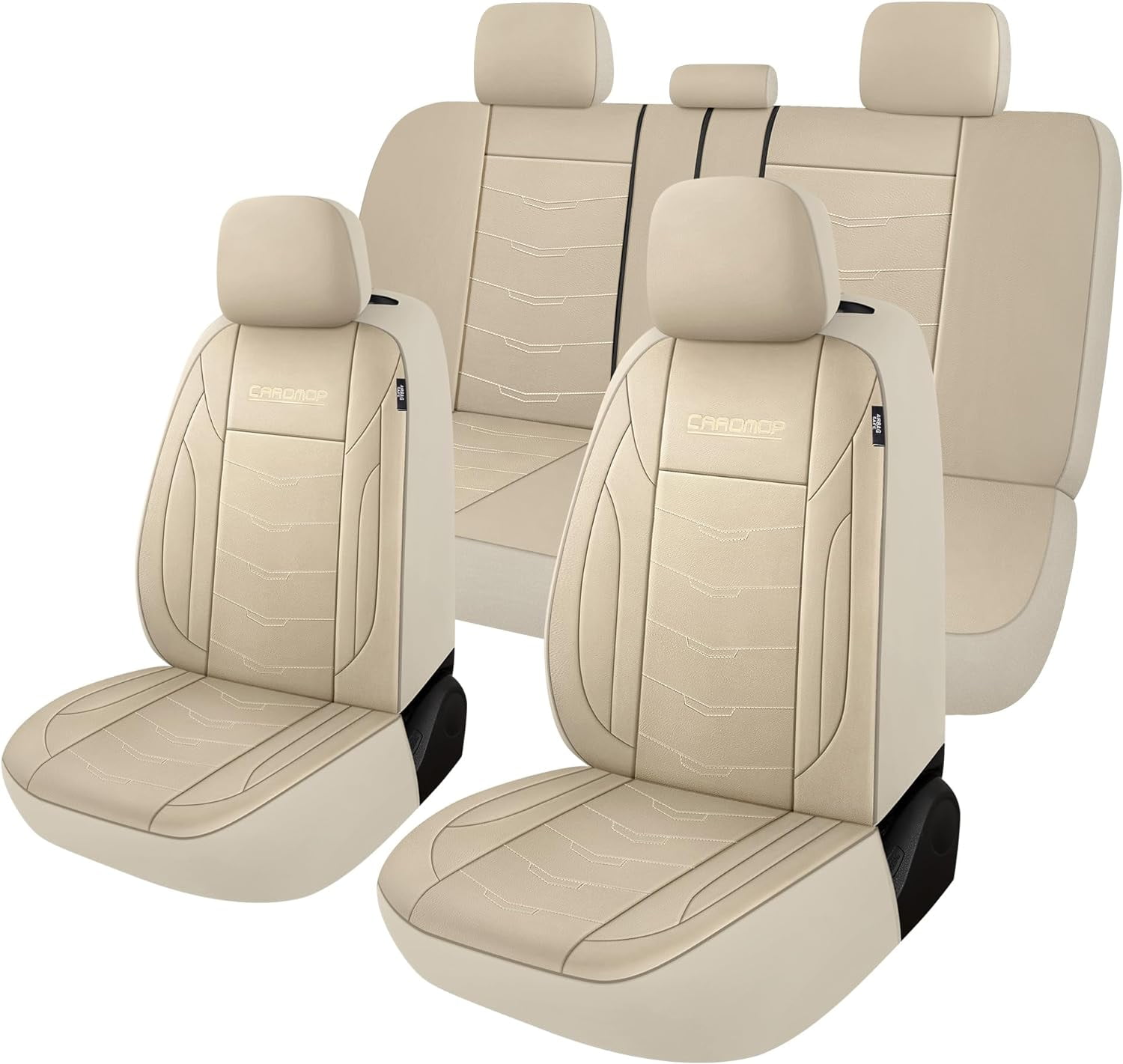Premium Leather Car Seat Covers Full Set,Waterproof Split Bench Covers ...