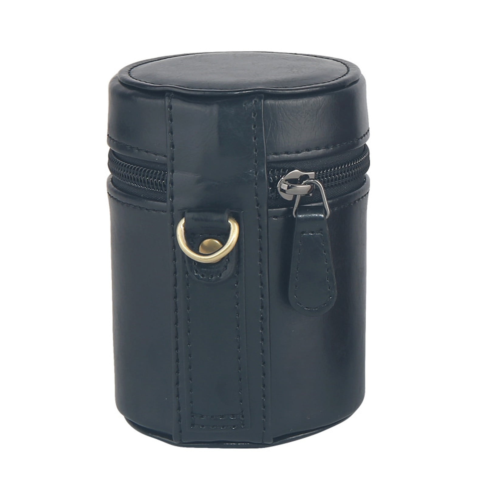 Premium Leather Lens Case with Secure Zipper Closure, Portable ...