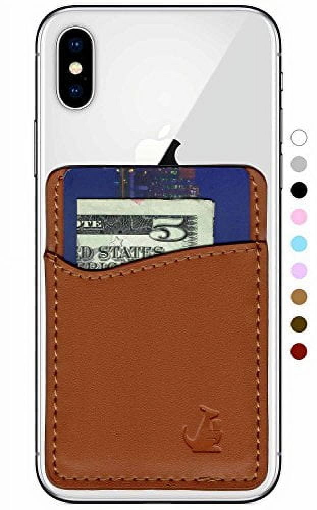 Premium Leather Phone Card Holder Stick On Wallet for iPhone and ...