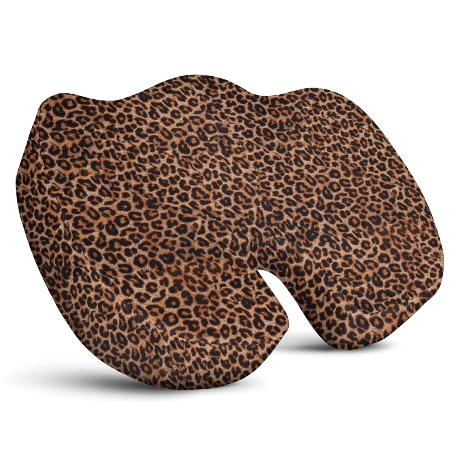 Premium Leopard Pattern Memory Foam Seat Cushion Ergonomic Chair Pad ...