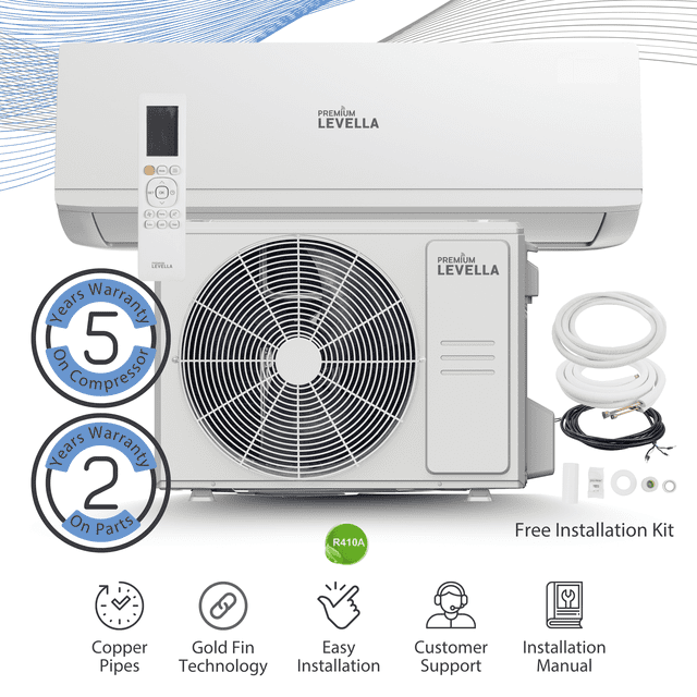 Premium Levella® 24,000 BTU Air Conditioner Mini Split System Ductless ...