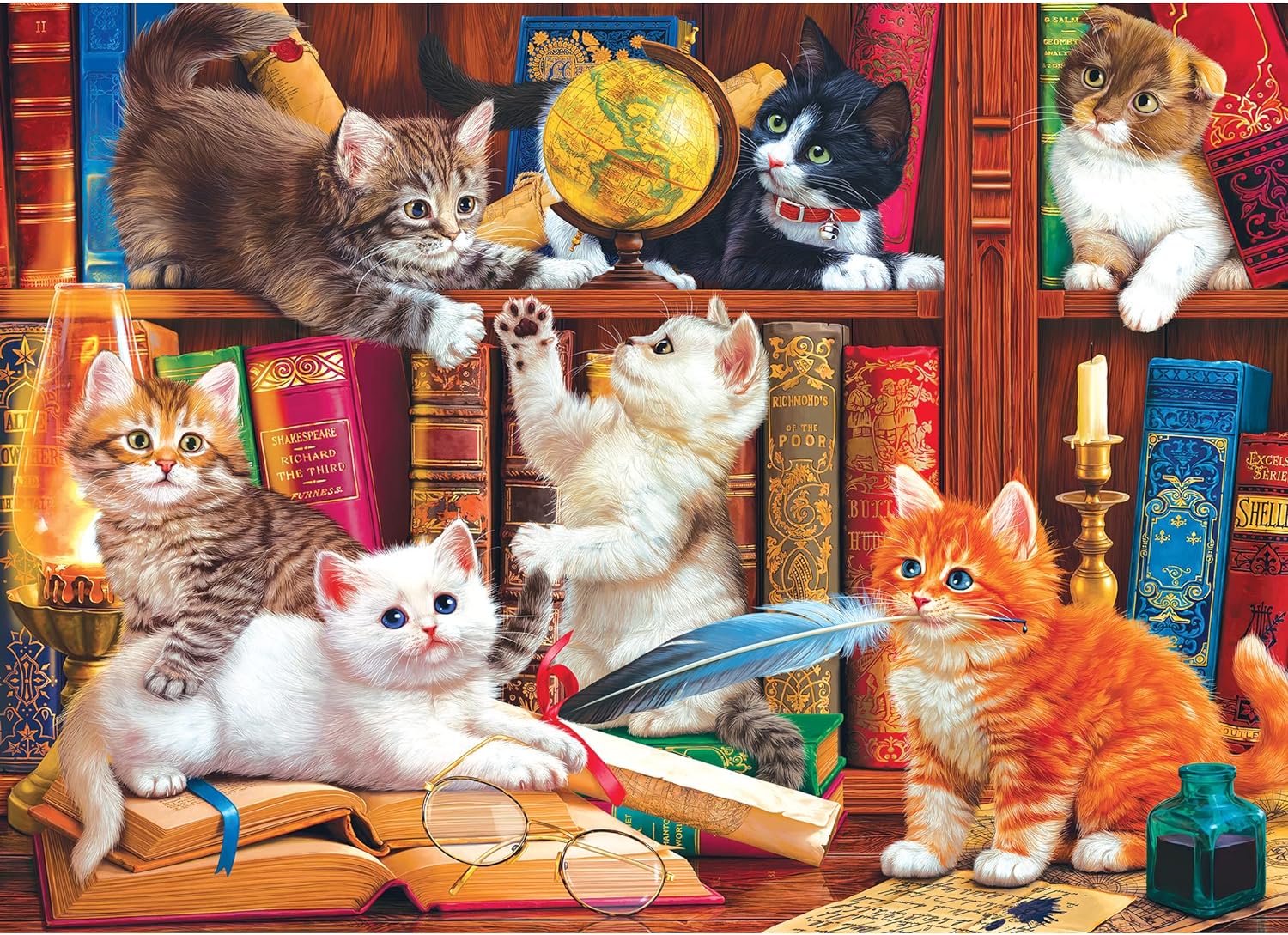 Premium - Library Mischief - 1000 Piece Jigsaw Puzzle 29.5" x 19.7 ...