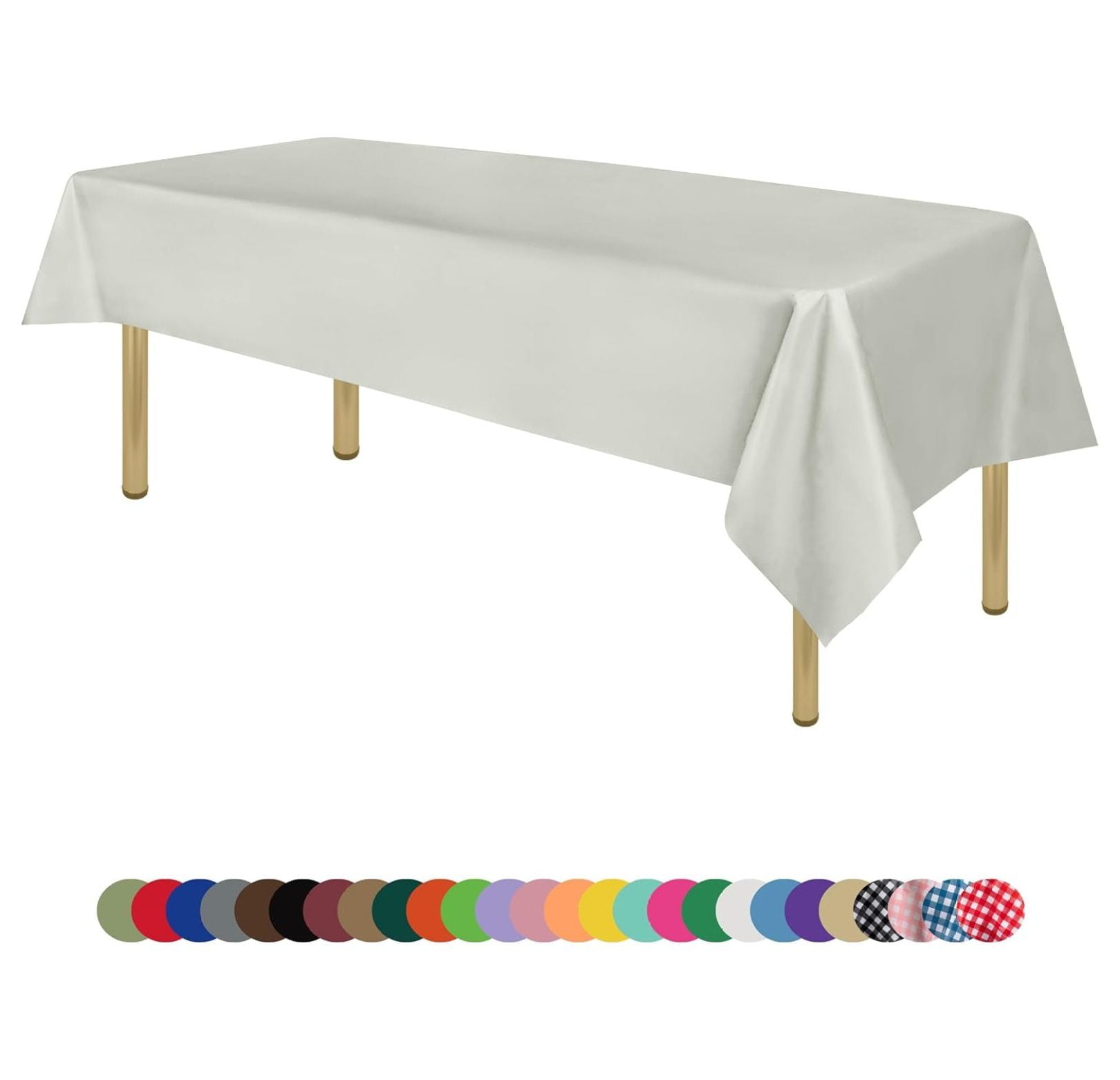 Premium Light Grey Plastic Table Cloth Disposable (12 Pk) Plastic ...