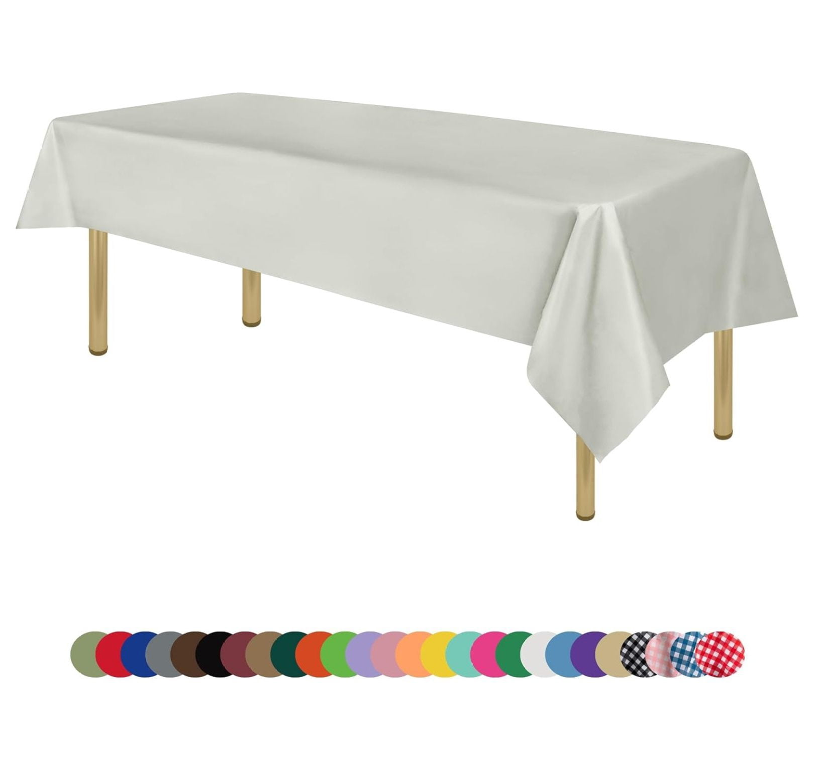 Premium Light Grey Plastic Table Cloth Disposable (12 Pk) Plastic ...