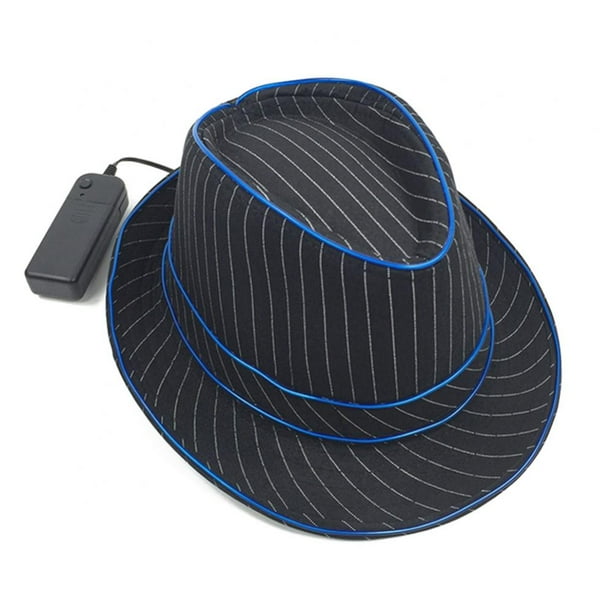 Premium Light Up Hat Uses EL Wire Bright LED Blinking Flashing Jazz Cap ...