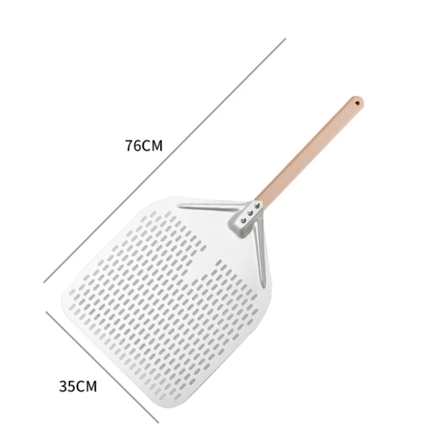 Premium Lightweight Aluminum Perforated Pizza Shovel Peel - Nonstick ...