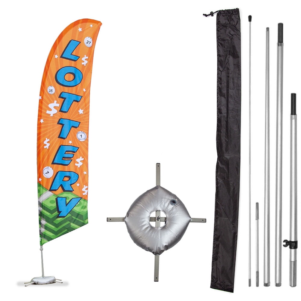 Premium Lottery Feather Flag Kit - Includes 13ft Sectional Aviation ...