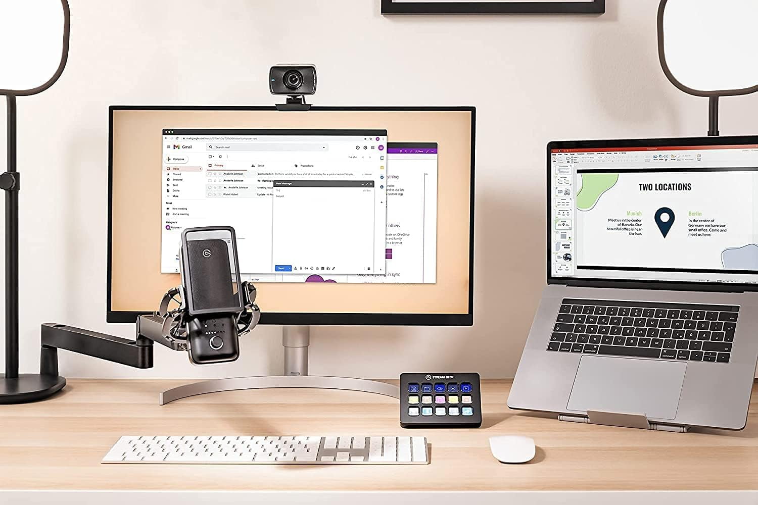 Premium Low Profile Wave Mic Arm LP, Adjustable Desk Mount with Cable ...