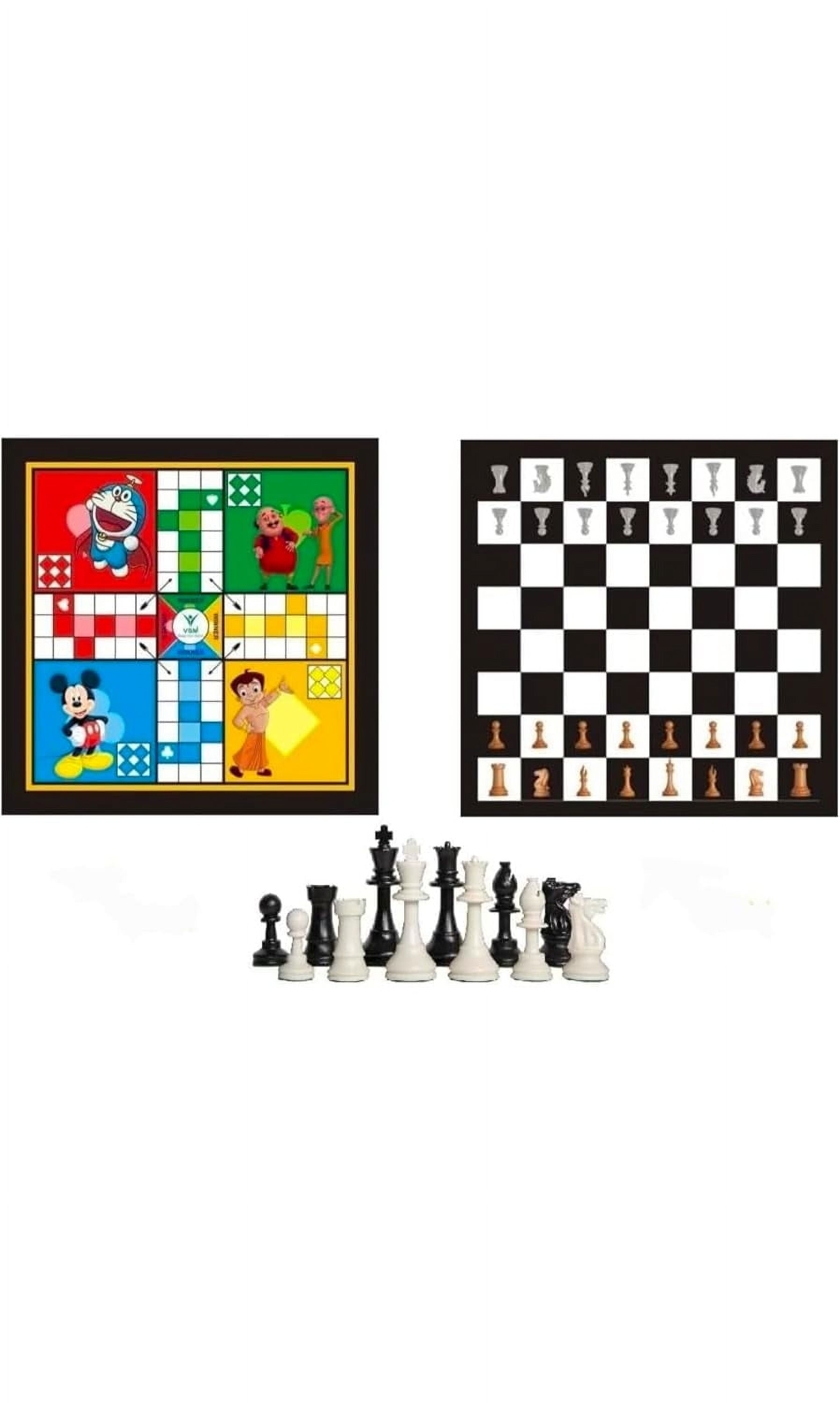 Premium Ludo & Chess Board 2 In 1, Wooden Ludo & Chess Board Each With ...