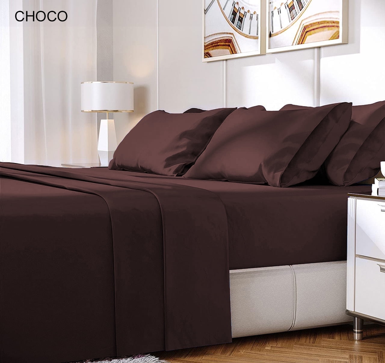 Premium Luxury 6-Piece Rayon from Bamboo Sheet Set with Deep Pockets ...
