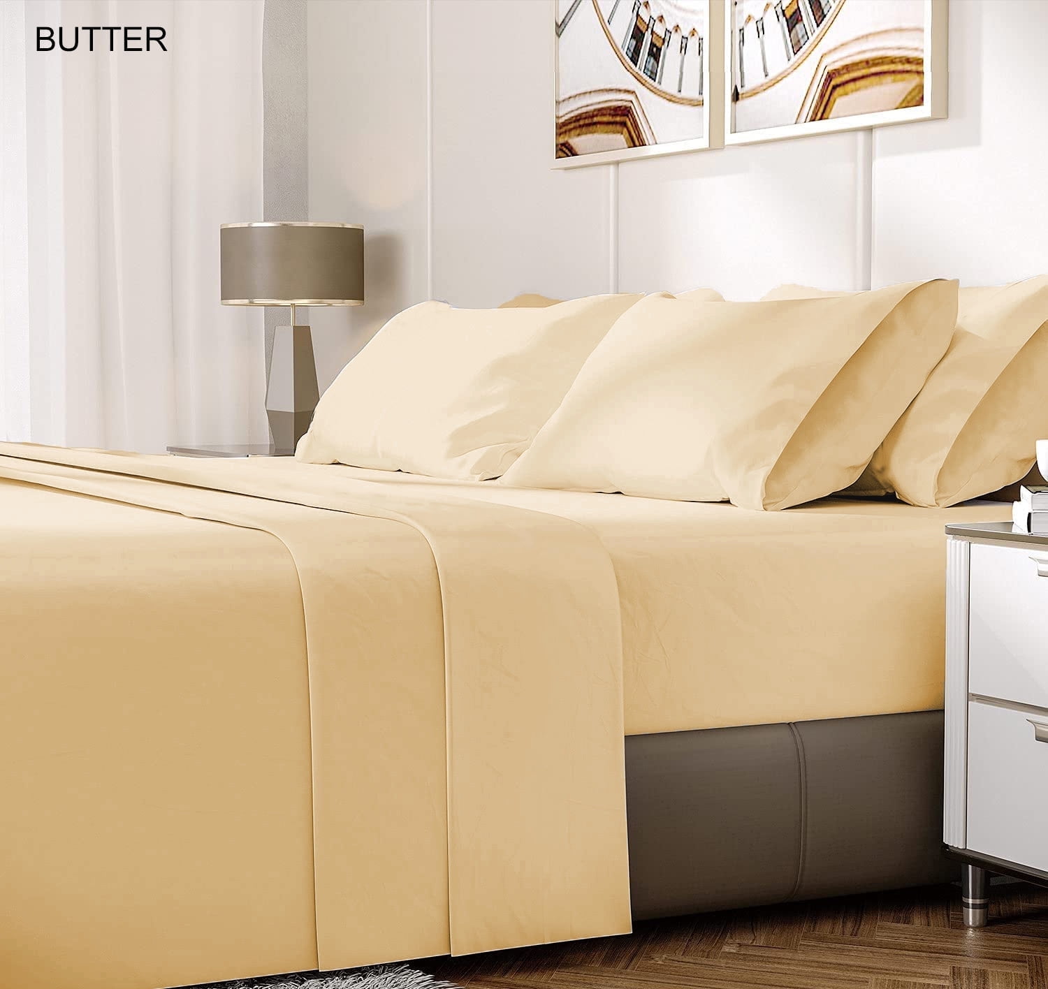 Premium Luxury 6-Piece Rayon from Bamboo Sheet Set with Deep Pockets ...