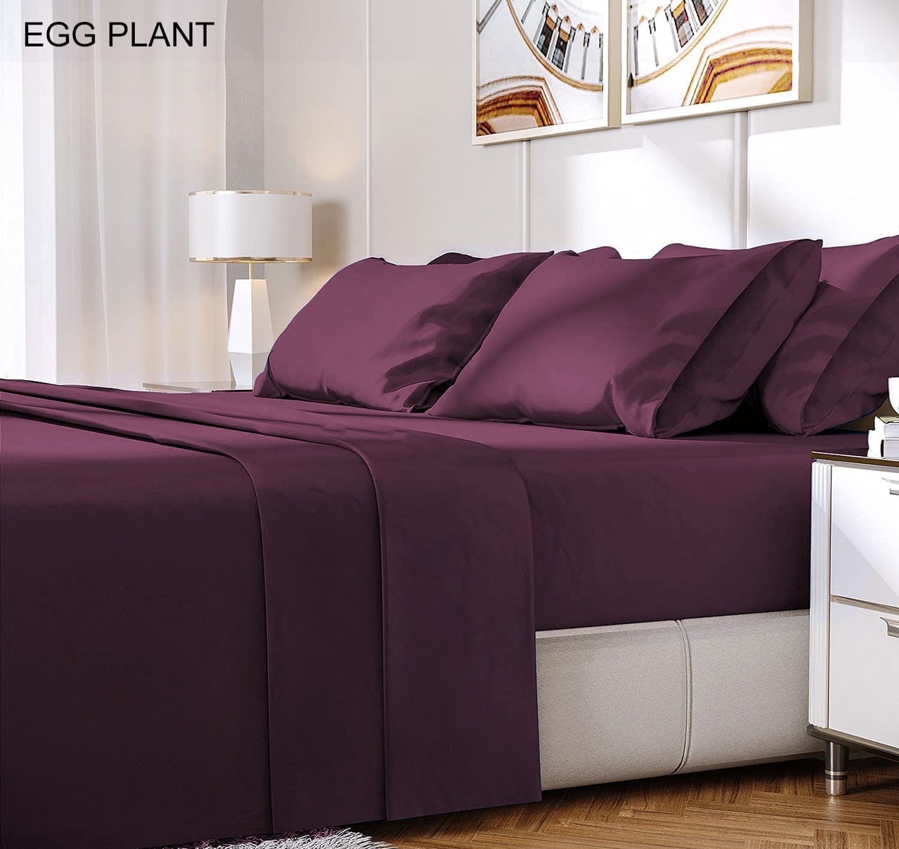 Premium Luxury 6-Piece Rayon from Bamboo Sheet Set with Deep Pockets ...