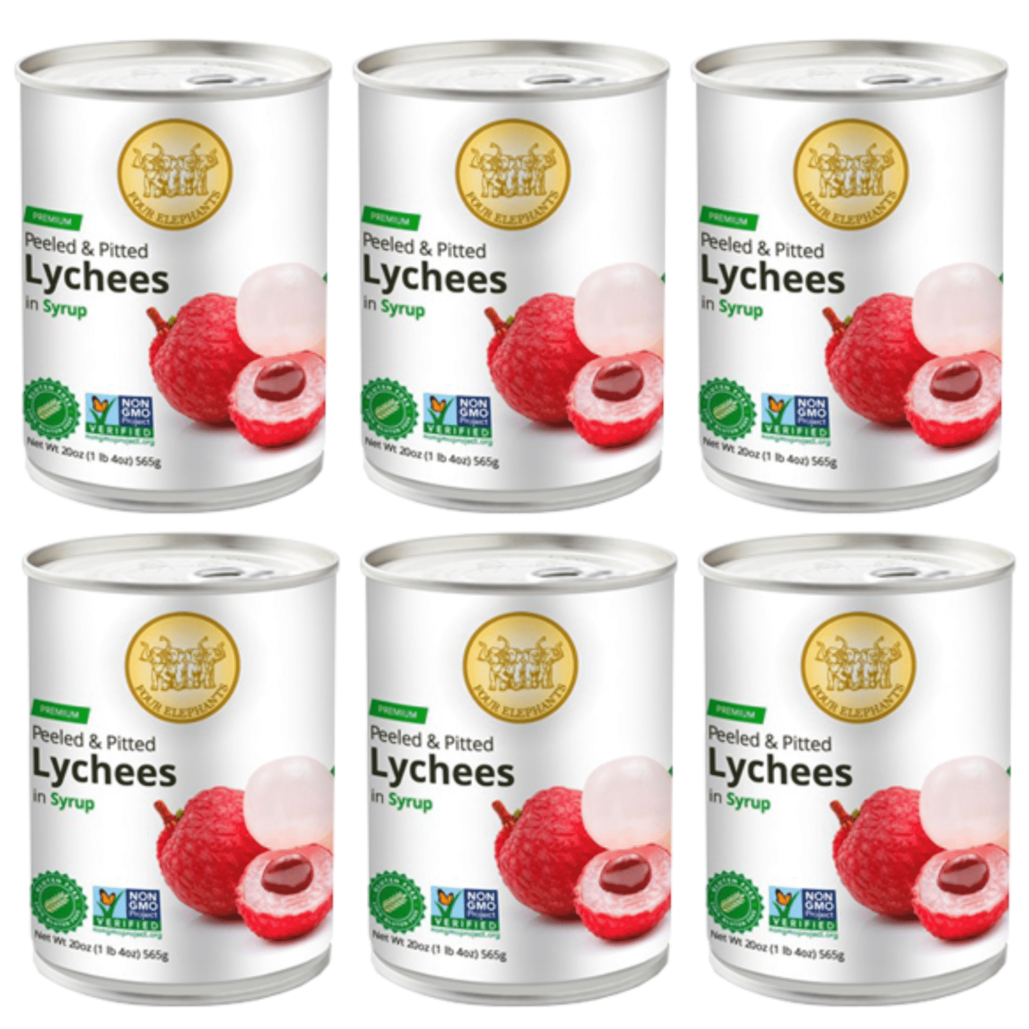 Premium Lychees in Syrup (6) - 20 oz | Natural Ingredient | Use For ...