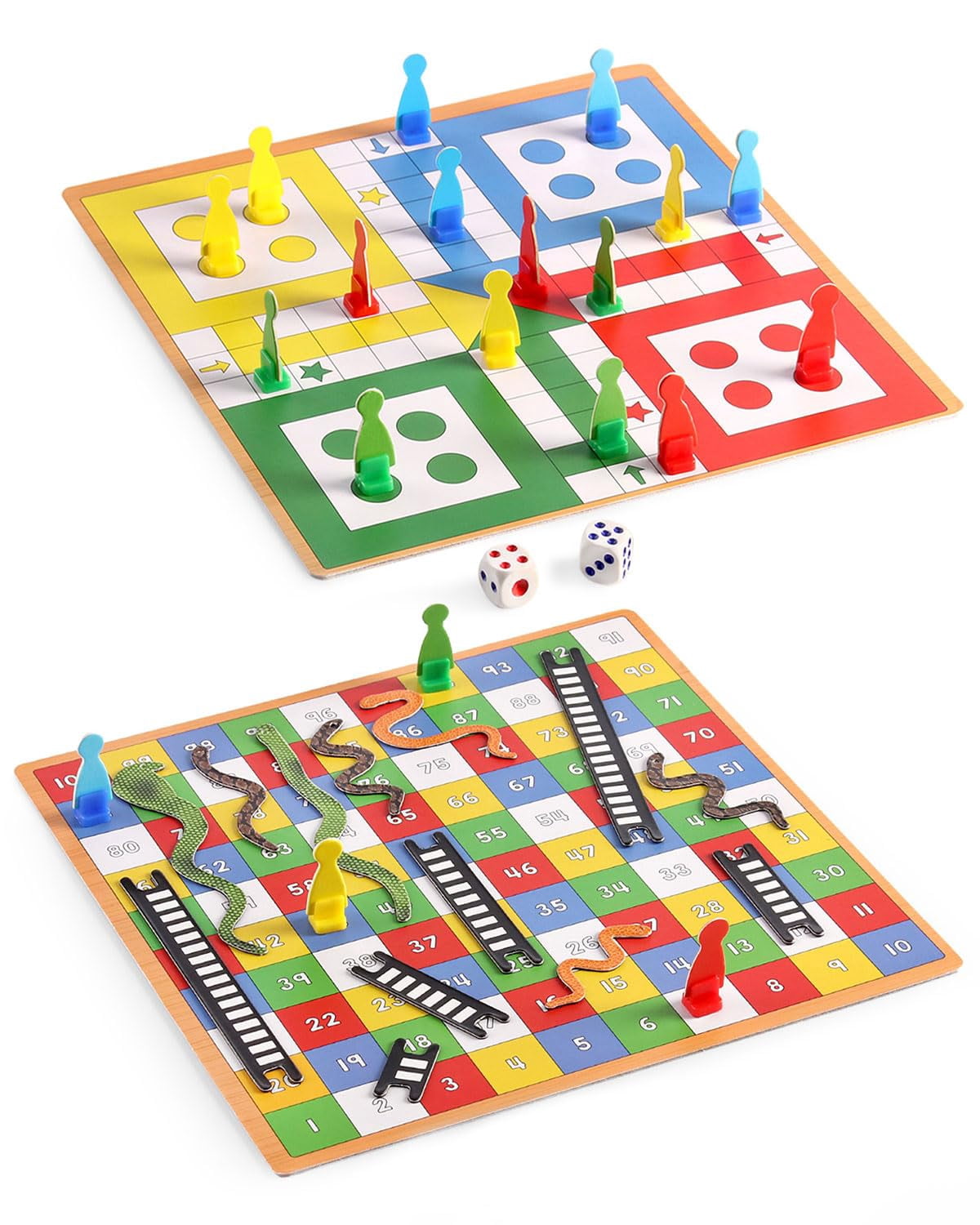 Premium Magnetic 2 In 1 Ludo & Snakes N Ladders Board Game For Kids ...