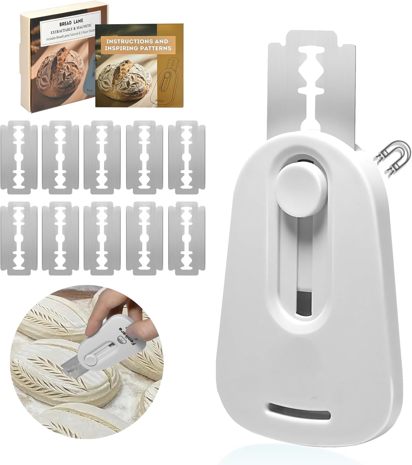 Premium Magnetic Bread Lame & Versatile Bread Scoring Tool ...