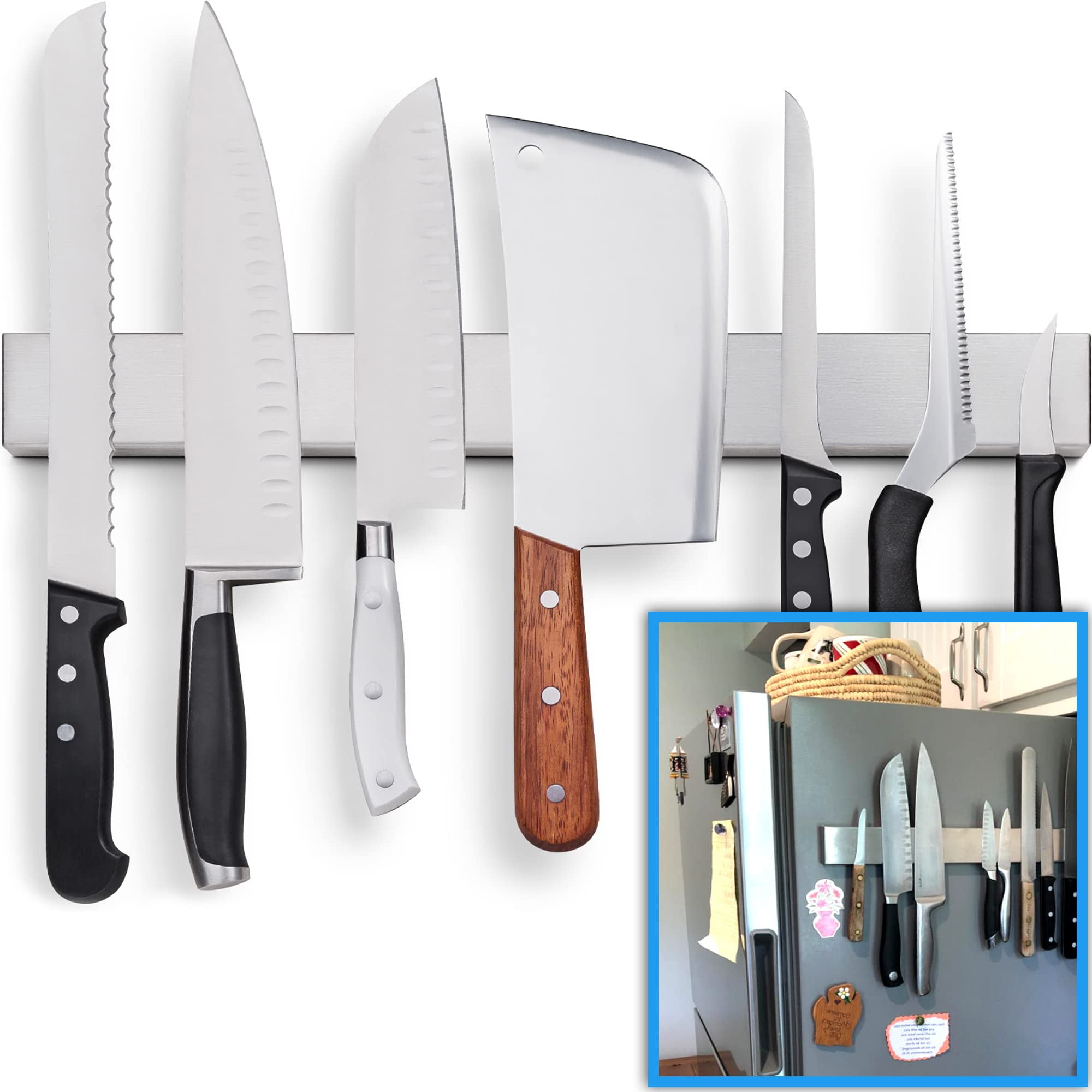 Premium Magnetic Knife Holder for Refrigerator that Doesn't 17 Inch ...