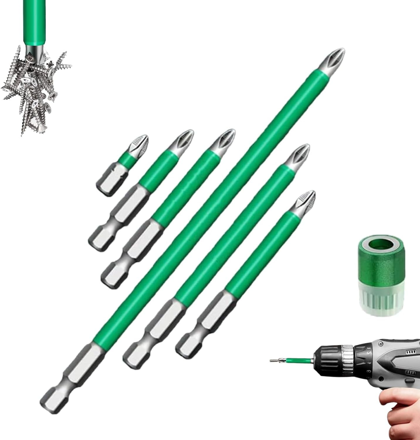 Premium Magnetic Screwdriver Drill Bit Set - Anti-Slip Electric ...
