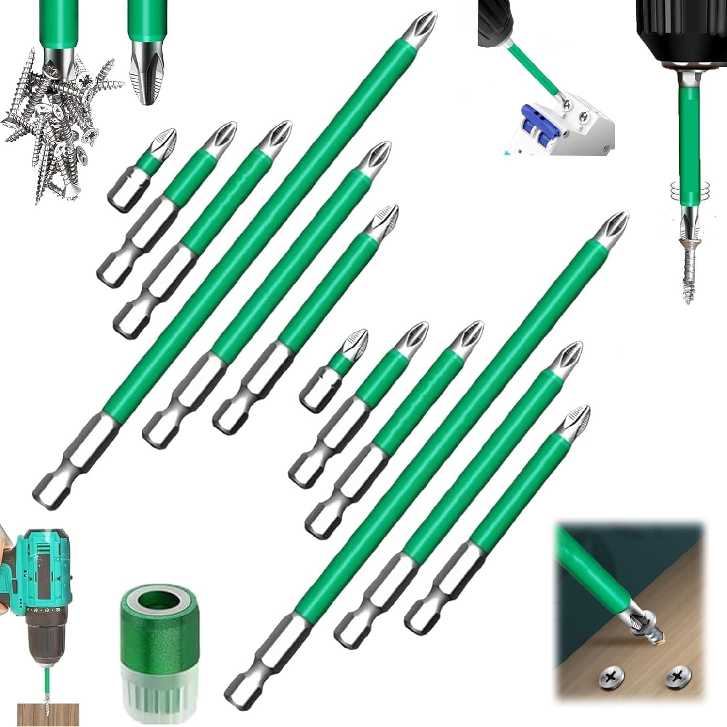 Premium Magnetic Screwdriver Drill Bit Set - Anti-Slip Electric ...