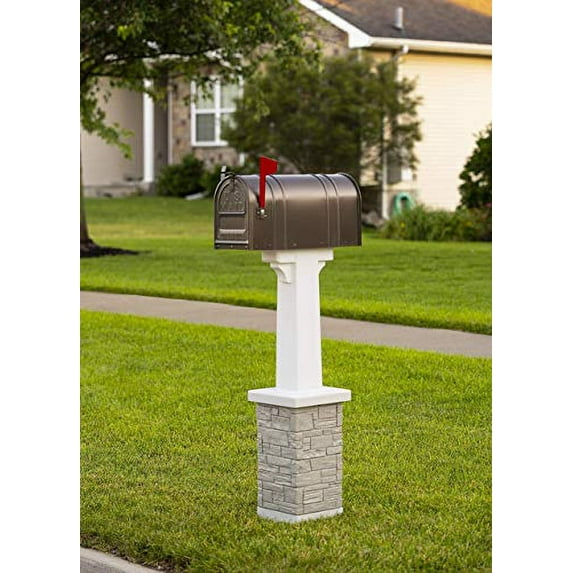Premium Mailbox Post Set Pedestal Classic White - Walmart.com