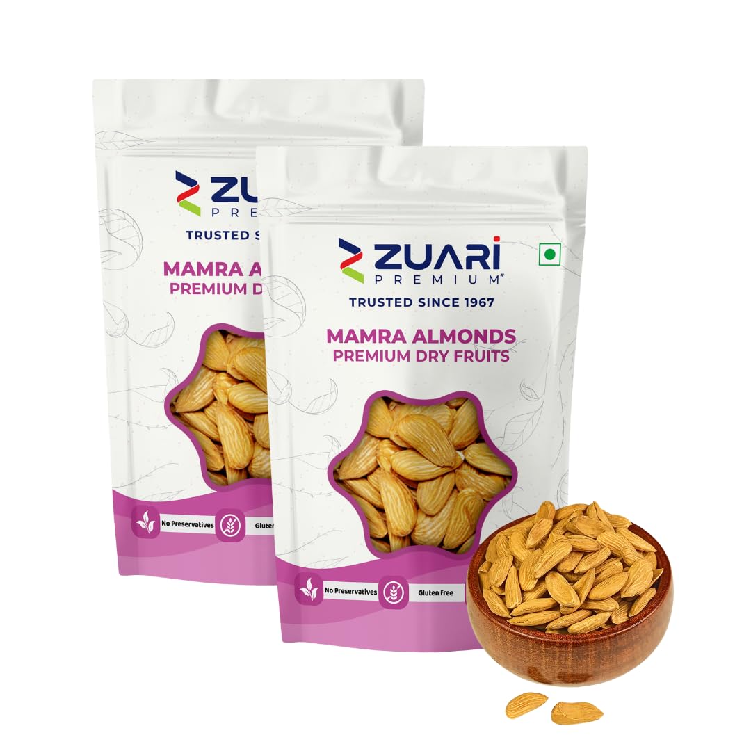 Premium Mamra Almonds By Zuari 400gm, (200gm * Pack Of 2) | Rich In ...