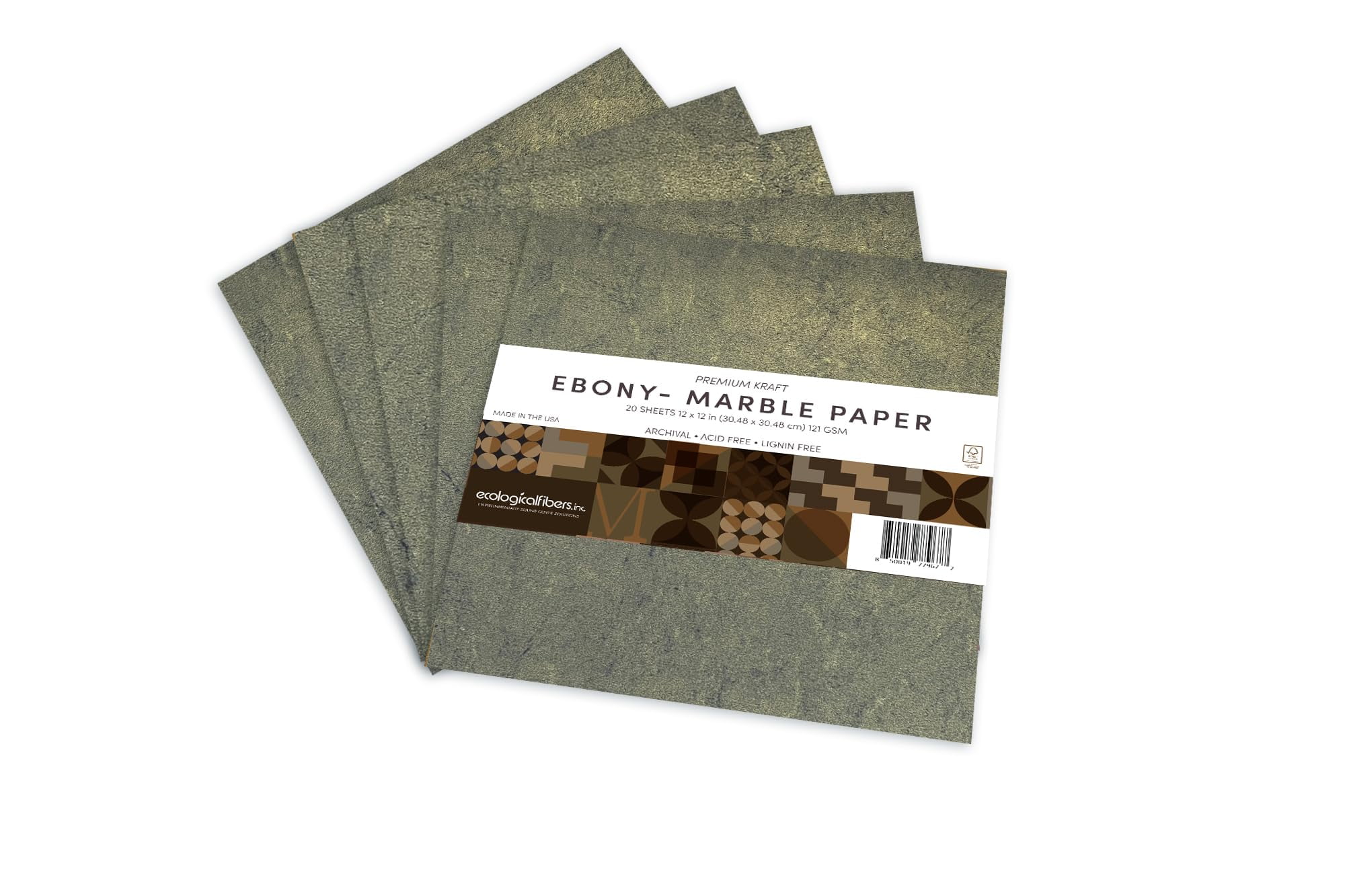 Premium Marble Print Kraft MMF7 Paper- Mica, 12x12in, 20 Sheets by ...