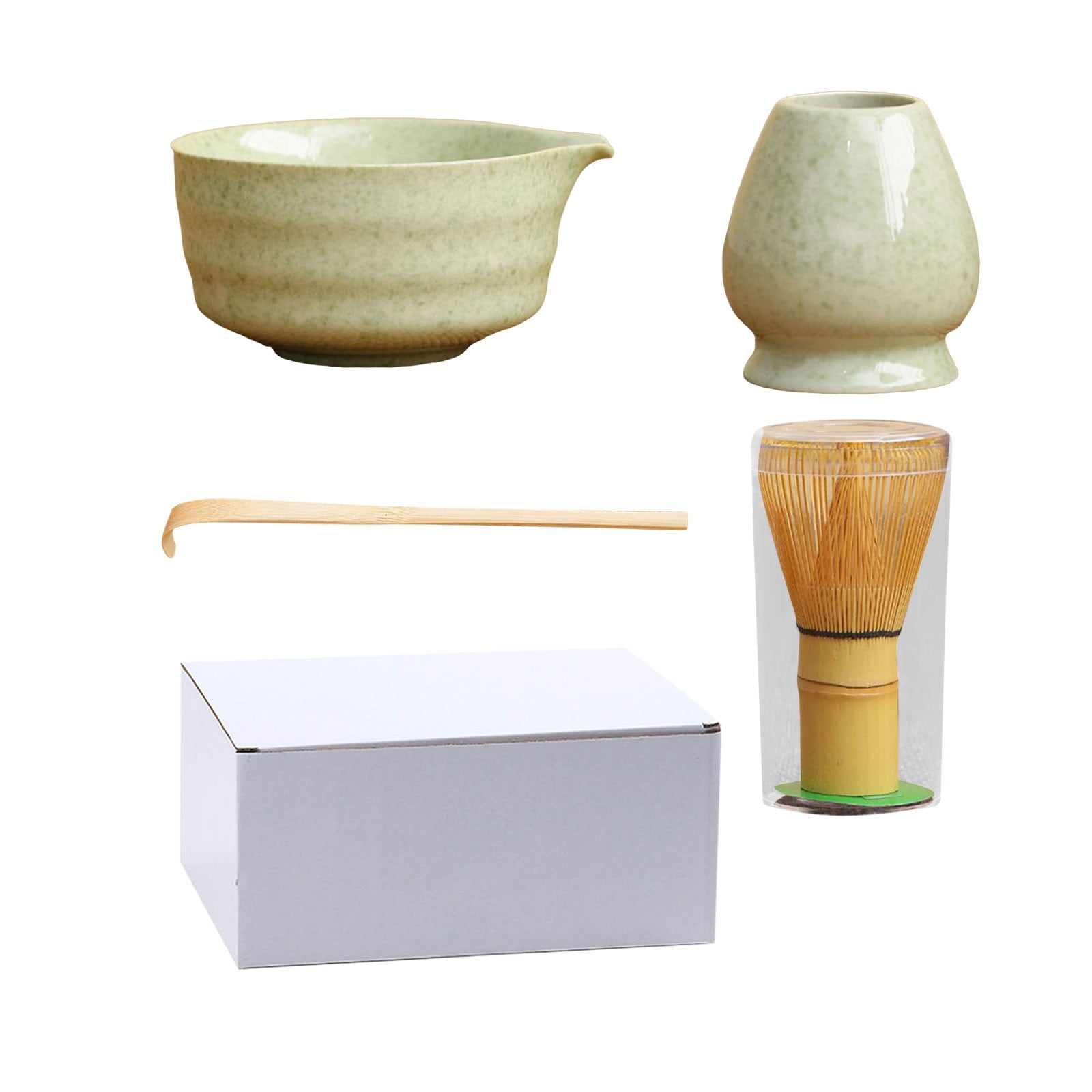 Matcha Tea Set with Bamboo Whisk, Ceramic Bowl, Scoop & Holder â ...