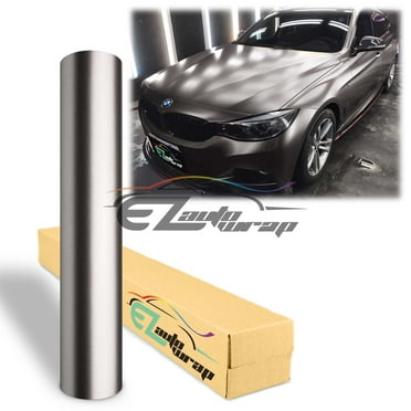 EZAUTOWRAP Matte Satin Chrome Metallic Gray Car Vinyl Wrap Vehicle ...