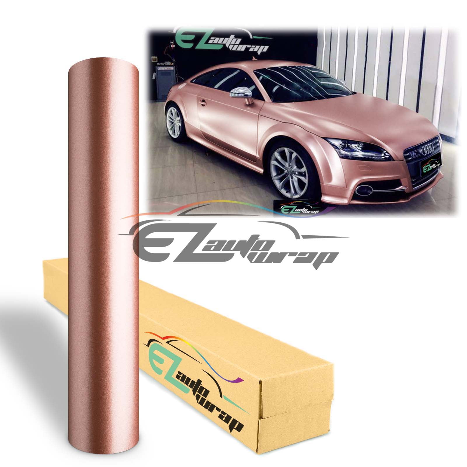 Premium Matte Metallic Satin Pearl ROSE GOLD Vinyl Wrap Full Entire Car ...