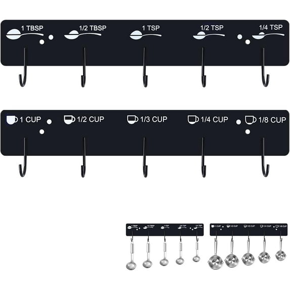 Premium Measuring Cups and Spoons Hanging Rack, Measuring Cup Organizer ...