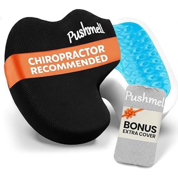 Premium Memory Foam Gel Seat Cushion for Tailbone, Coccyx, Back ...