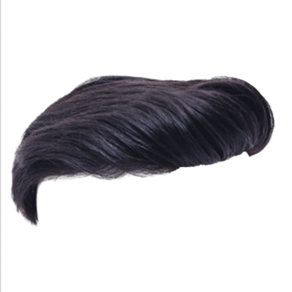 Premium Mens Wigs Full Real Human Hair Toupee Handsome Refreshing Super ...