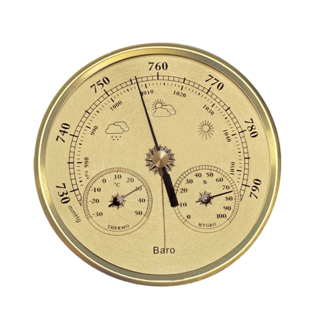 Premium Metal Barometer Weather stations Humidity Thermometers for Measuring Pressure Vintage ...