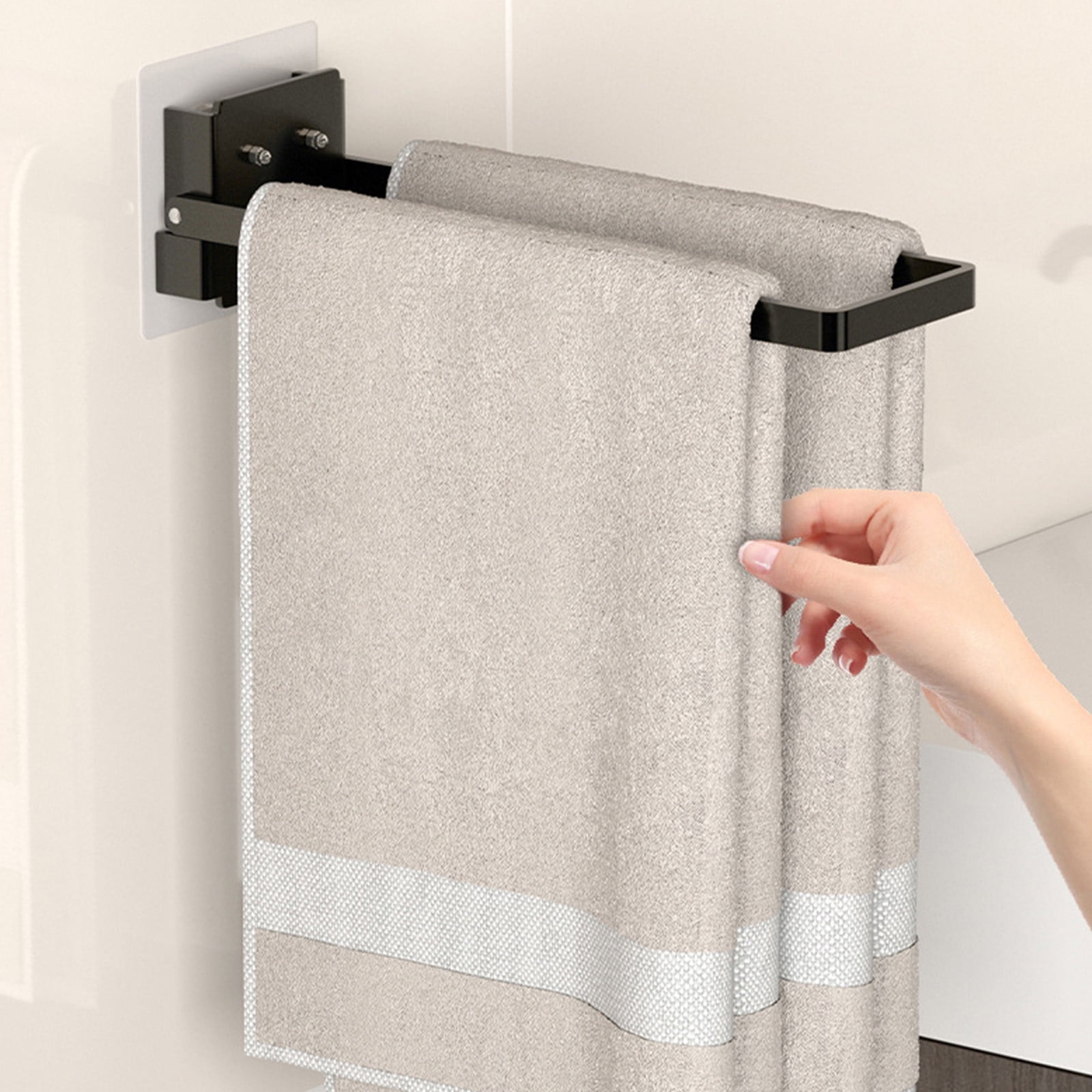 Premium Metal Foldable Towel Rack - Heavy Duty Carbon Steel Bathroom ...