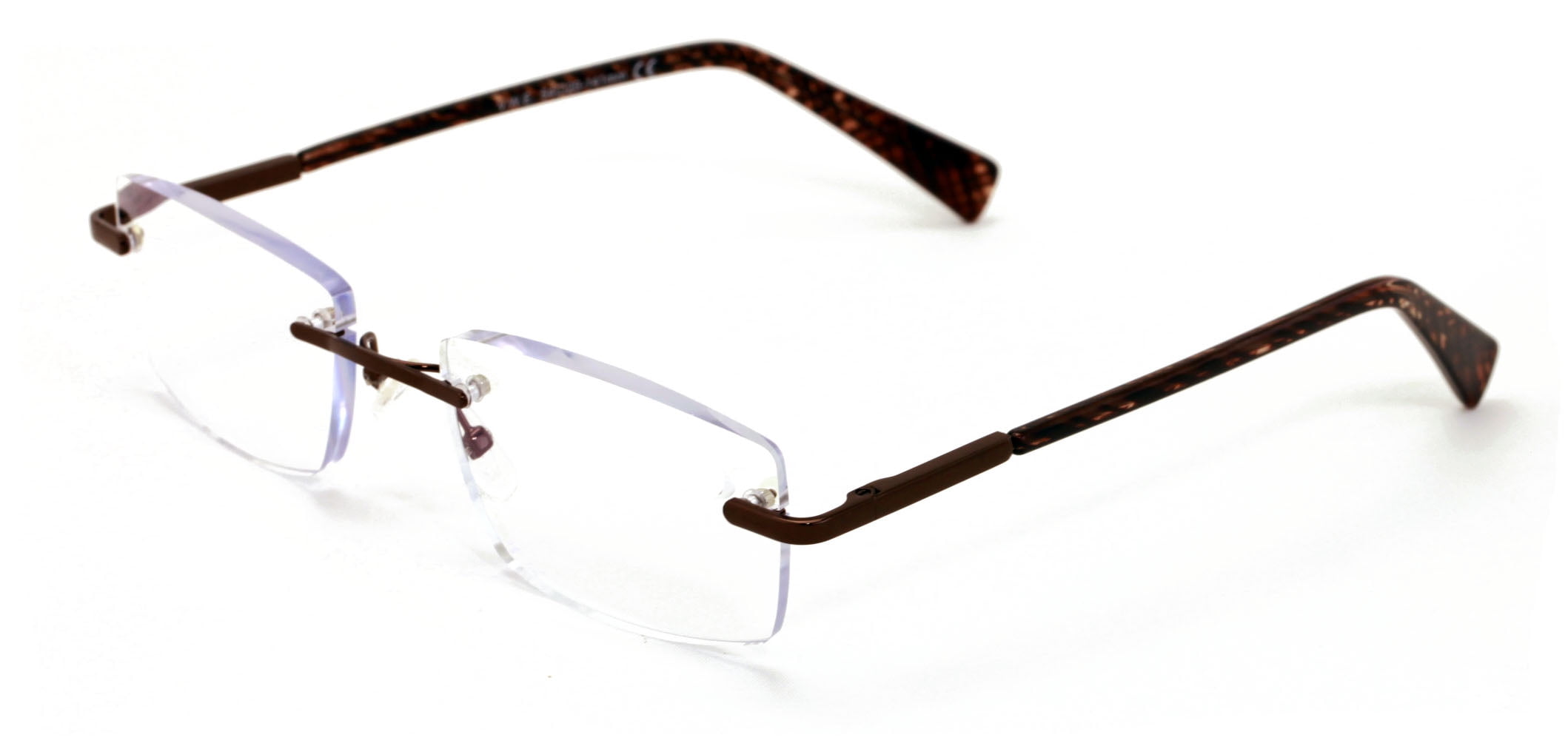 Premium Metal Rimless Modern Rectangular Anti-Blue Blocker Reading ...