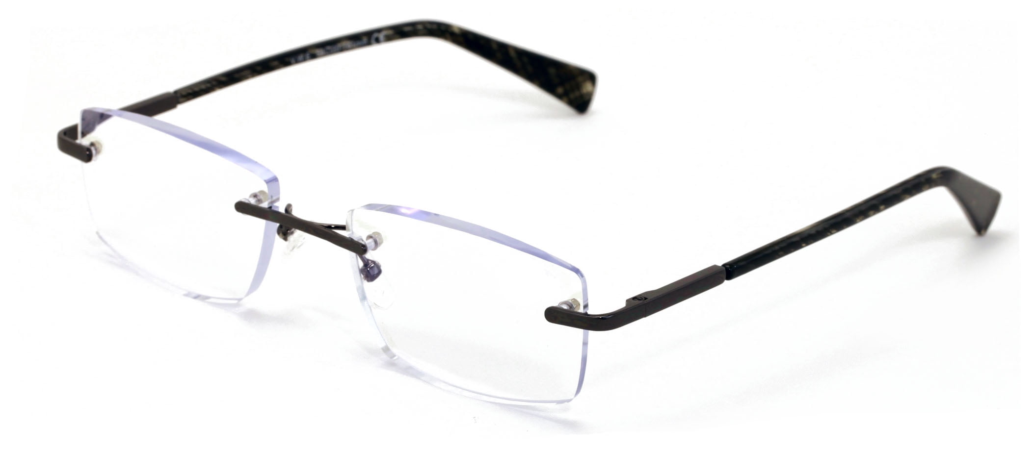 Premium Metal Rimless Modern Rectangular Anti-Blue Blocker Reading ...