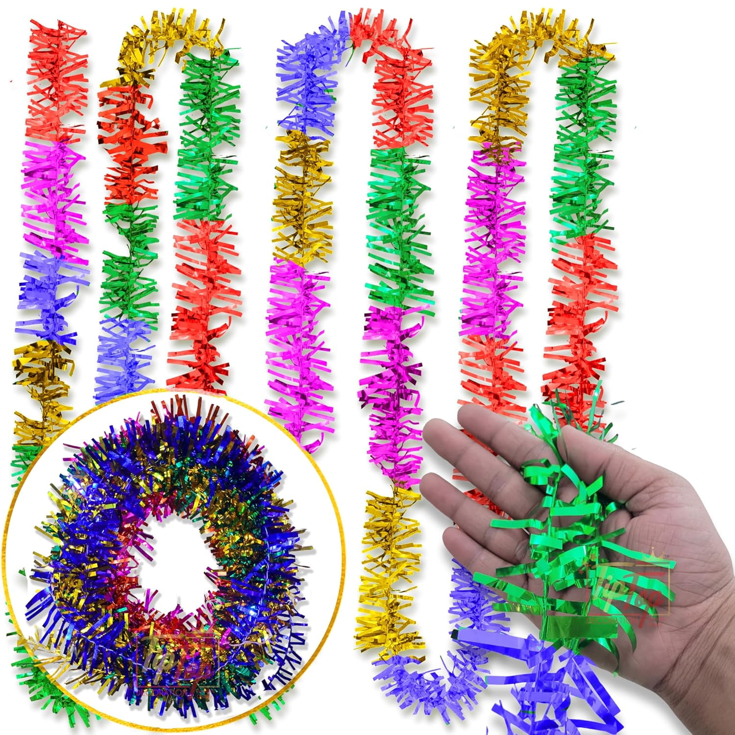 Premium Metallic Paper Long Garland Streamer - 400 Feet, Dancing Multi ...