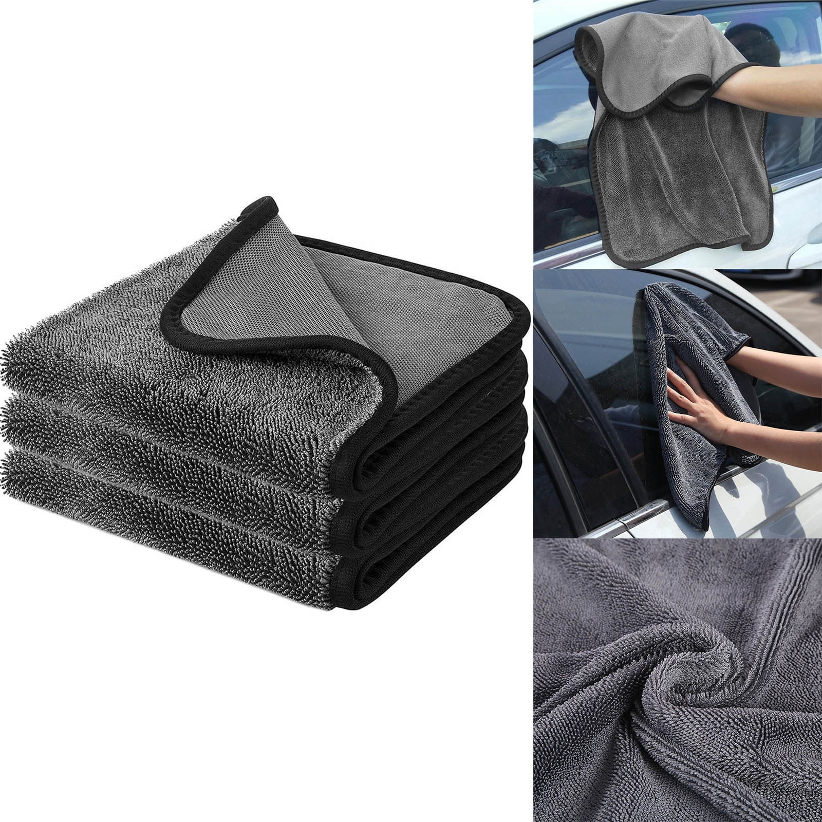 Premium Microfiber Car Drying Towel, Loop Knit Absorbent Wash Mitt ...