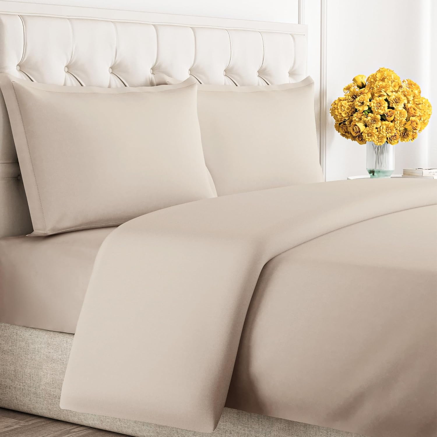 CGK Linens 3-Piece Premium Duvet Cover Set - Queen Size Soft Comforter ...