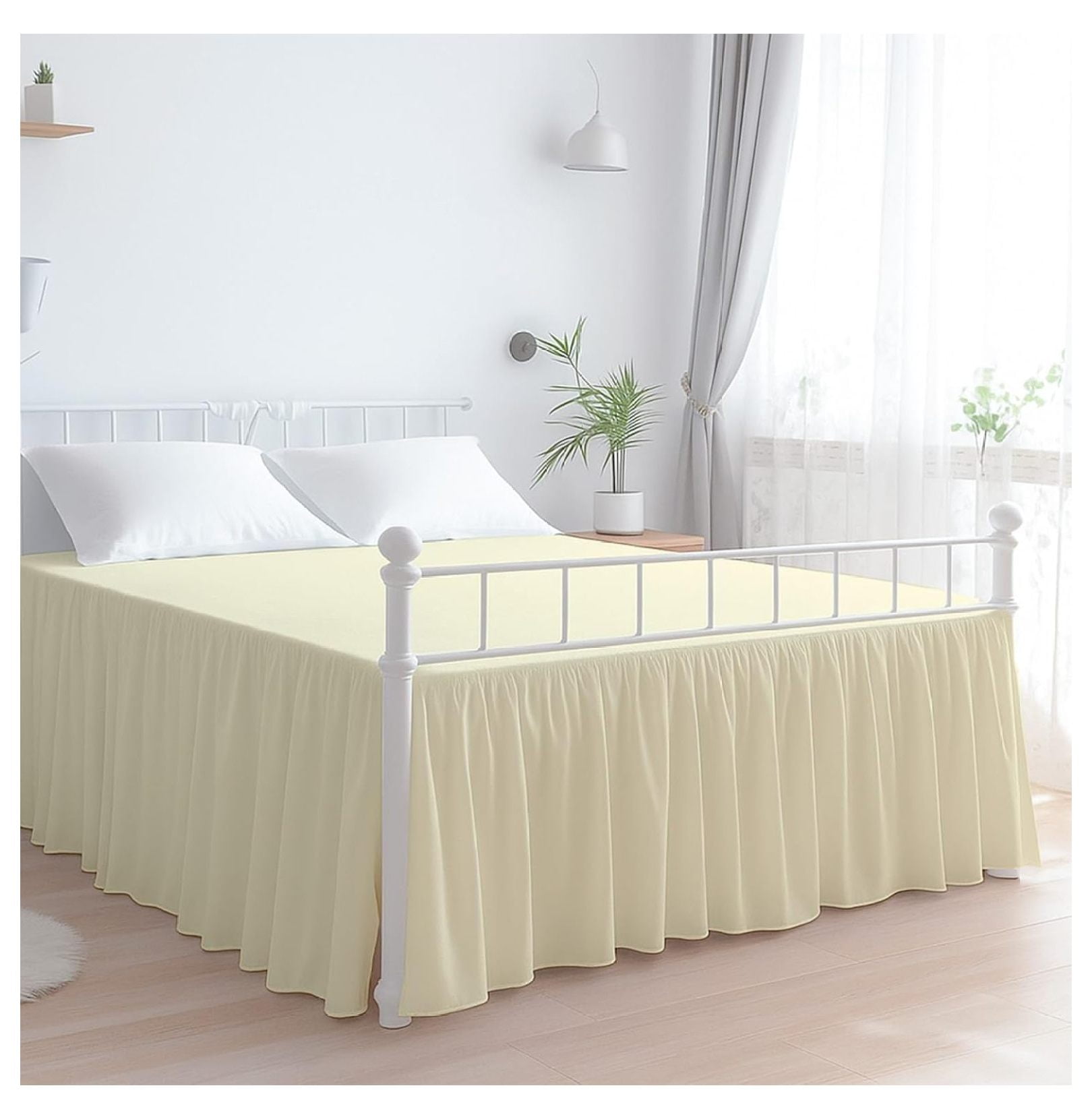 Premium Microfiber Full XL Ruffled Bed Skirt, 21” Drop with Split ...