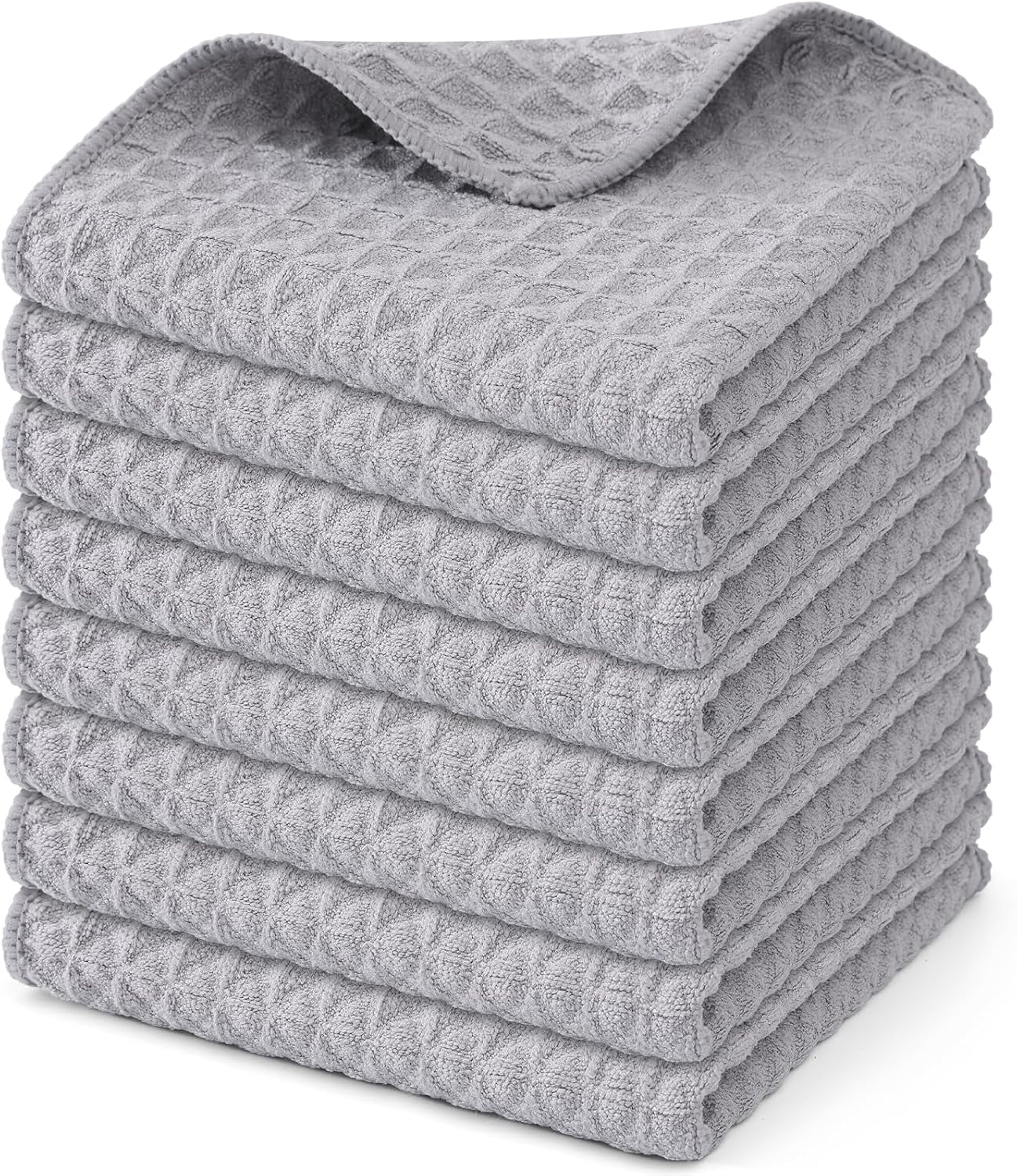 Premium Microfiber Waffle Weave Kitchen Dish Cloths, 12 x 12 Inch Ultra ...