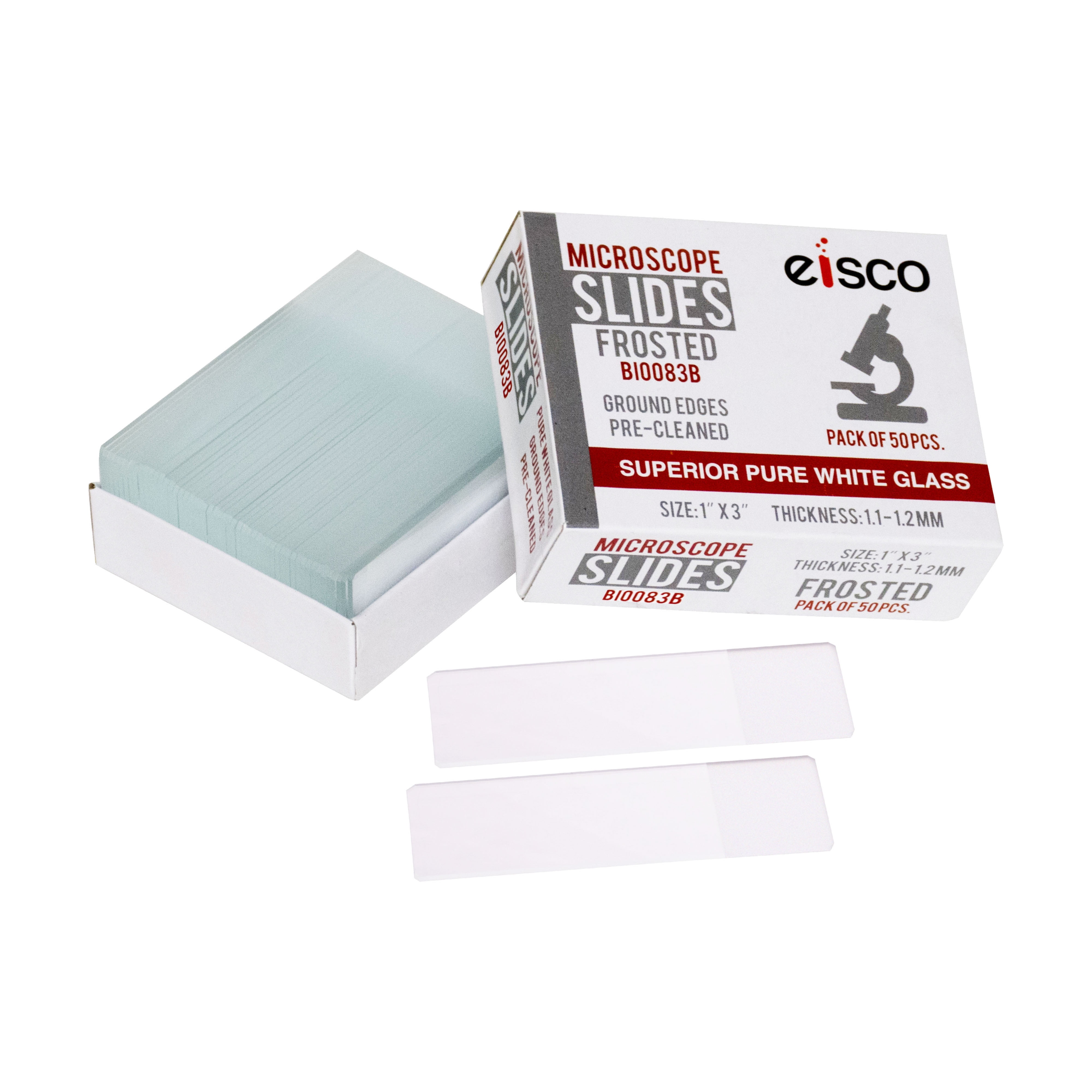 Premium Microscope Slides, 50/PK - Frosted End - Pre-Cleaned Pure White ...